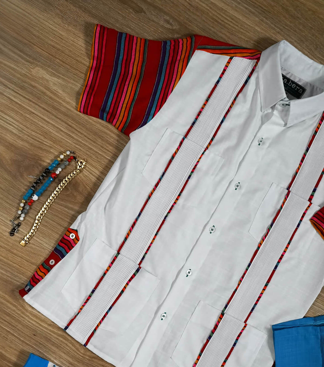 White Azteca Zarape Guayabera – Y.A.Bera Clothing